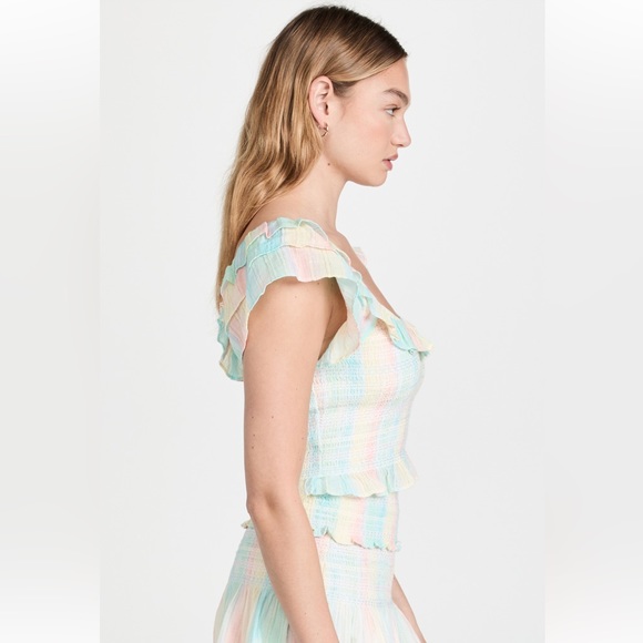 LoveShackFancy | Tops | Nwt Loveshackfancy Saba Smock Crop Top In Multi ...